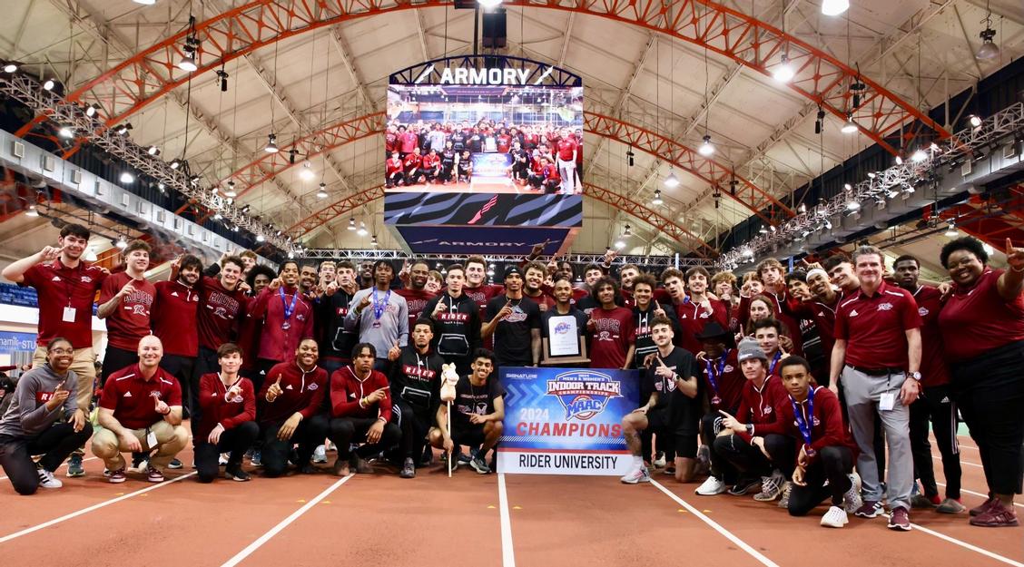 Men's track and field wins 2024 MAAC Indoor Championship | Rider University